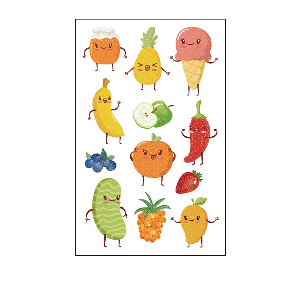 Summer Fruit Glitter Temporary Tattoo Sticker – Temporary Tattoo