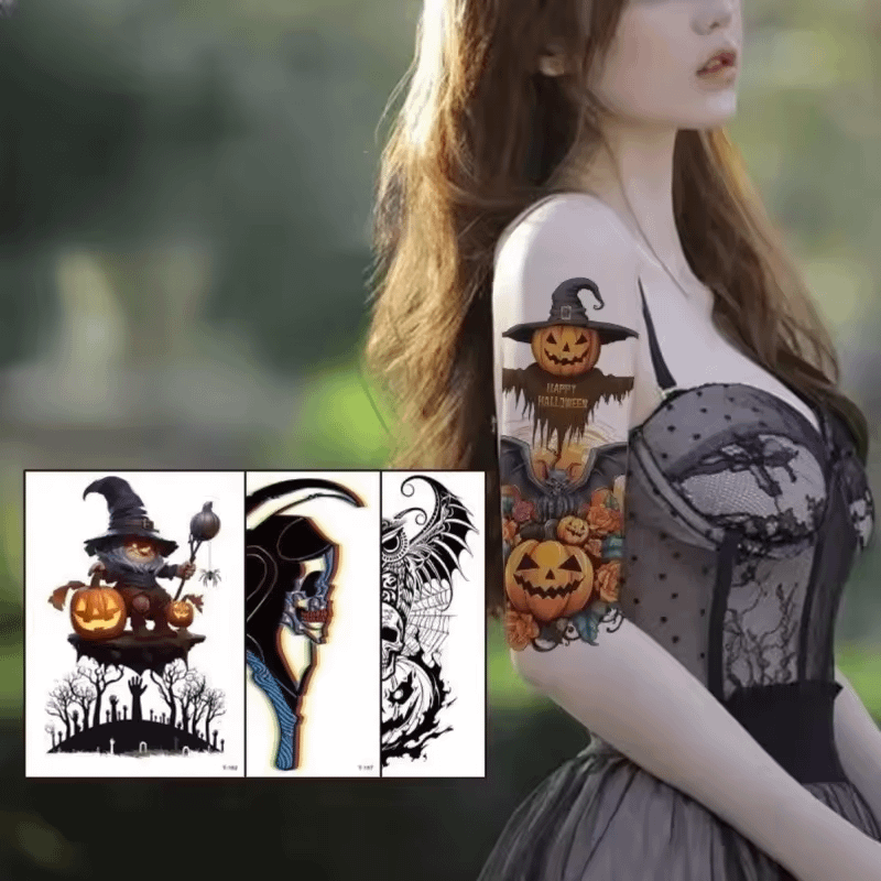 Halloween Colorful Temporary Tattoo Stickers – Temporary Tattoo