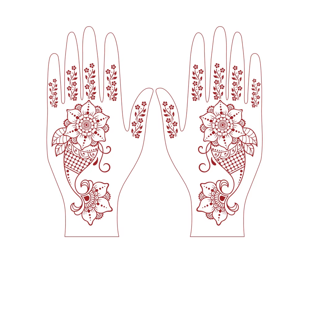 Red Henna Tattoo Sticker Stickers for Woman – Temporary Tattoo