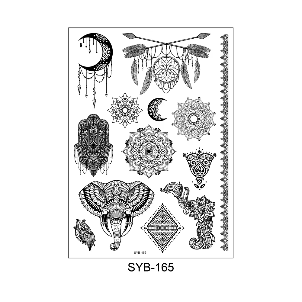 Mandala Nation Elephant Tattoo Stickers – Temporary Tattoo
