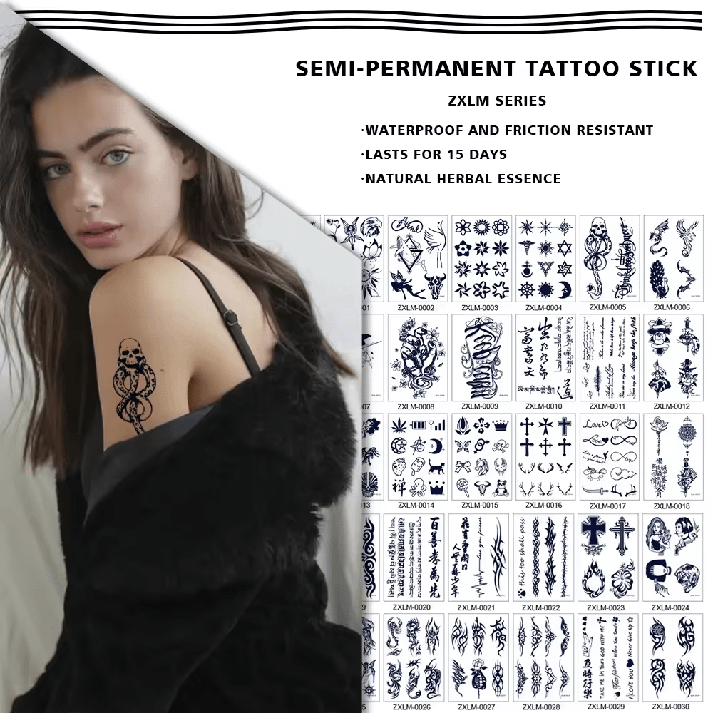 Long Lasting Herbal Body Tattoos Stickers – Temporary Tattoo